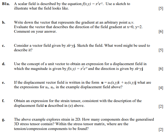 Solved 1a. A scalar field is described by the equation \\( | Chegg.com