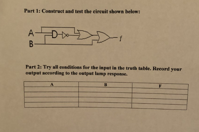 Solved Part 1: Construct and test the circuit shown below: A | Chegg.com