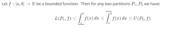 Solved Let f:[a,b]→R be a bounded function. Then for any two | Chegg.com