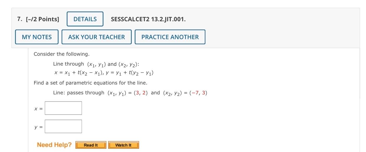 Solved Consider the following. Line through (x1,y1) and | Chegg.com