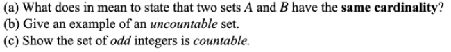 Solved (a) What does in mean to state that two sets A and B | Chegg.com