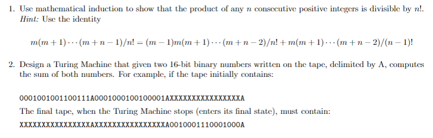 Solved 1. Use mathematical induction to show that the | Chegg.com
