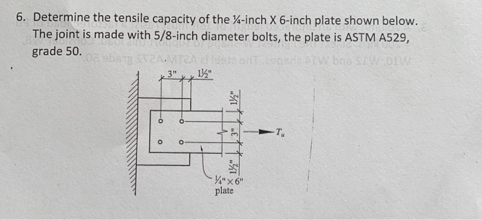 Solved 6. Determine the tensile capacity of the -inch X | Chegg.com