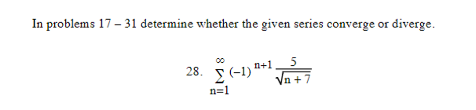Solved In problems 17−31 determine whether the given series | Chegg.com