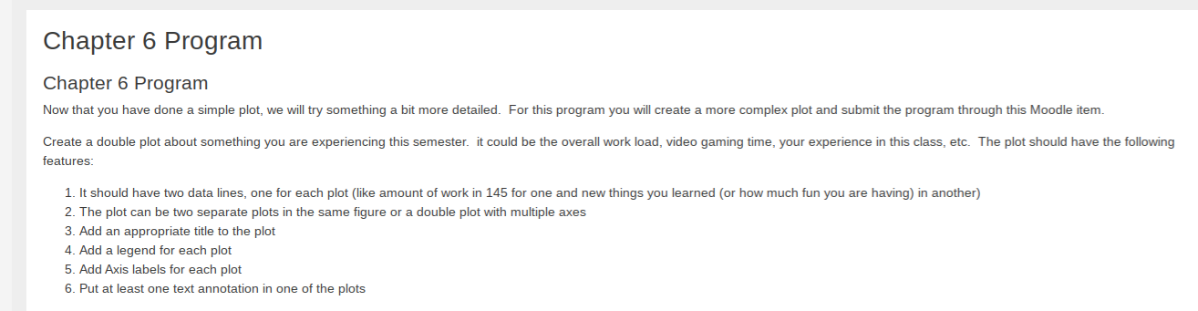Chapter 6 Program Chapter 6 Program Now that you have | Chegg.com