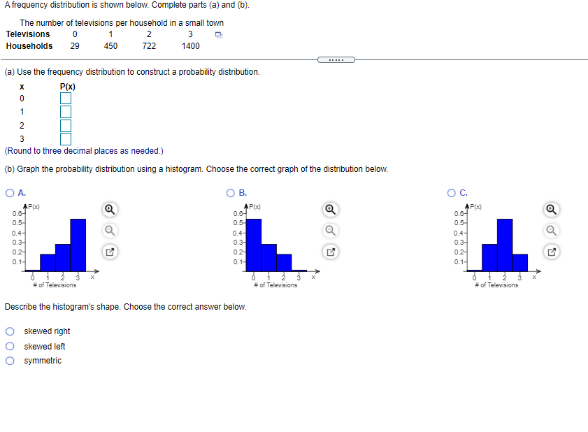 Solved A frequency distribution is shown below. Complete | Chegg.com