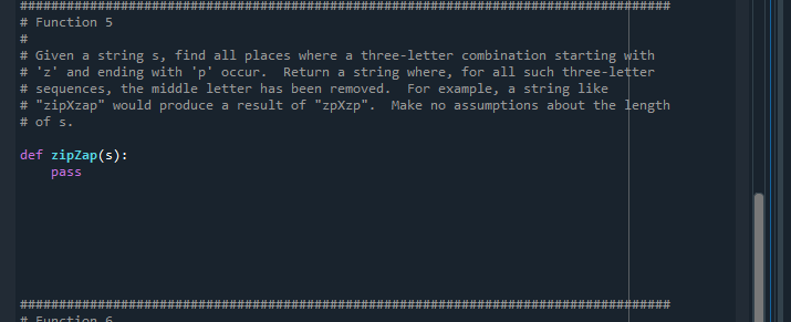 Solved # Function 5 # # Given a string s, find all places | Chegg.com