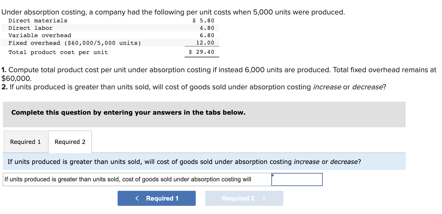 Solved 1. Compute total product cost per unit under | Chegg.com
