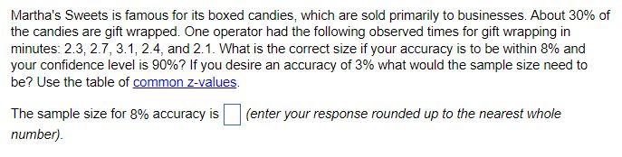 Solved Martha's Sweets is famous for its boxed candies, | Chegg.com