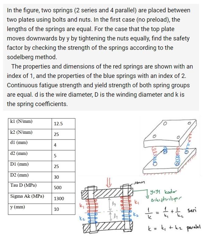 Solved In the figure, two springs ( 2 series and 4 parallel) | Chegg.com