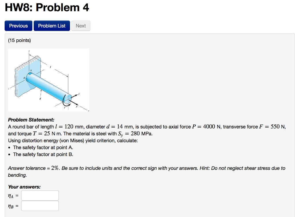 Solved HW8: Problem 4 Previous Problem List Next (15 points) | Chegg.com