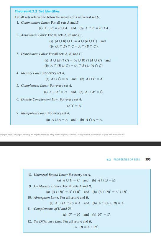Solved Problem Set 9: Construct an algebraic proof for the | Chegg.com
