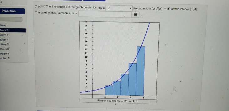Solved (1 point) The 5 rectangles in the graph below | Chegg.com