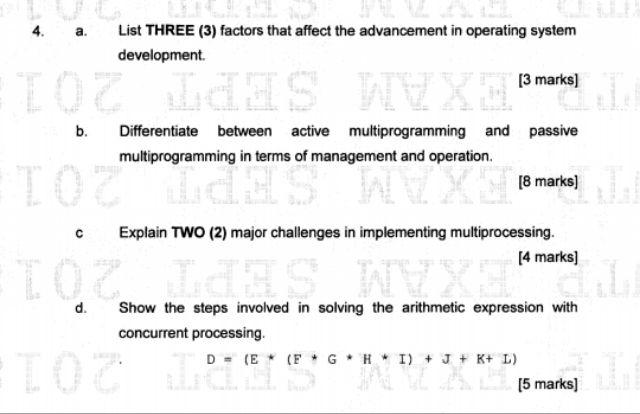 Solved a. List THREE (3) factors that affect the advancement | Chegg.com