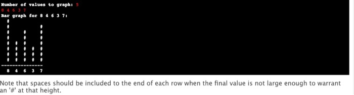 Solved BarGraph Write a program that accepts a list of up to | Chegg.com