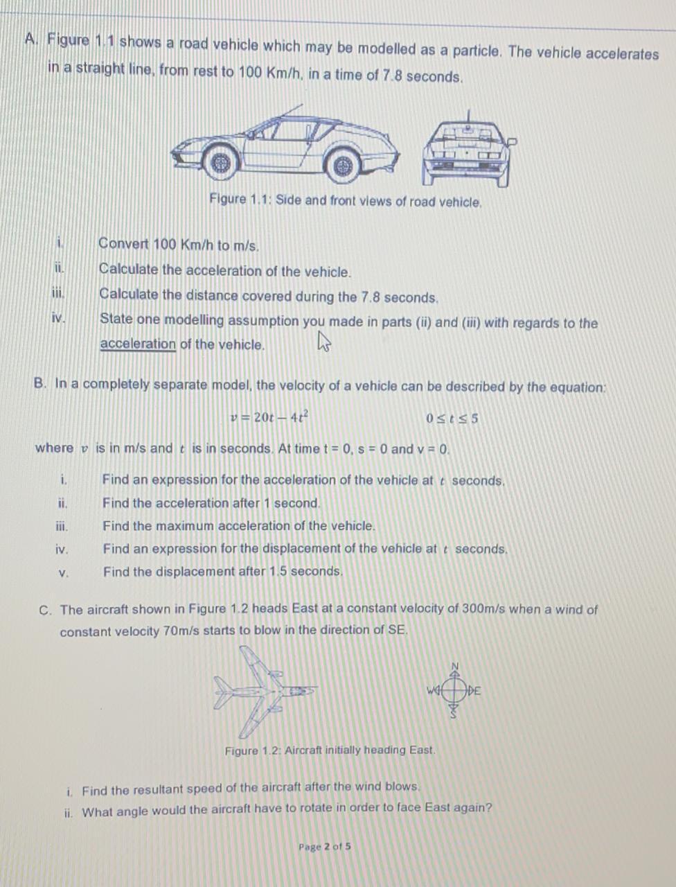 Solved A. Figure 1 1 shows a road vehicle which may be | Chegg.com