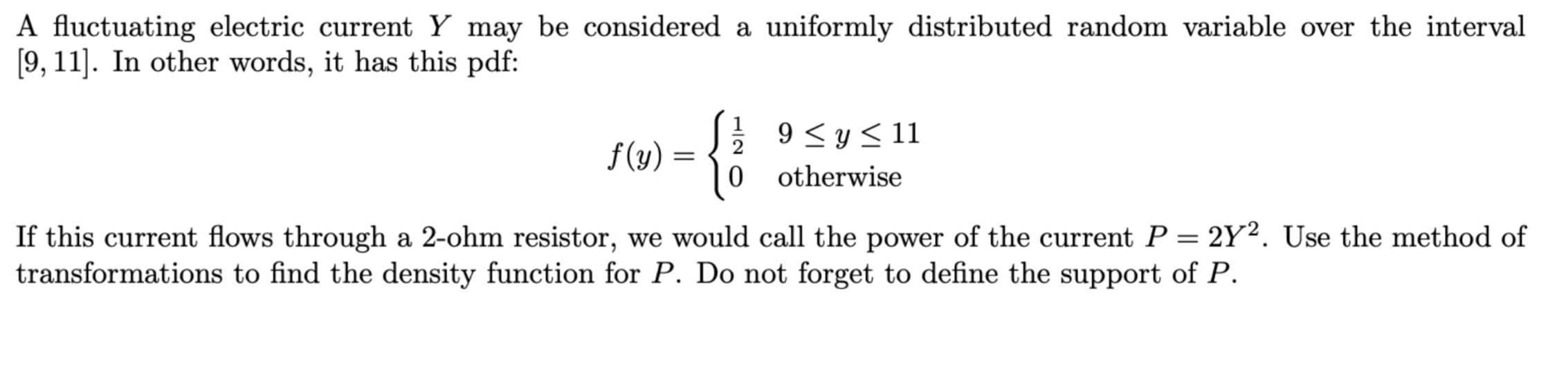 Solved A fluctuating electric current Y may be considered a | Chegg.com