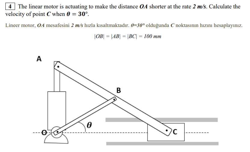 4 The linear motor is actuating to make the distance | Chegg.com