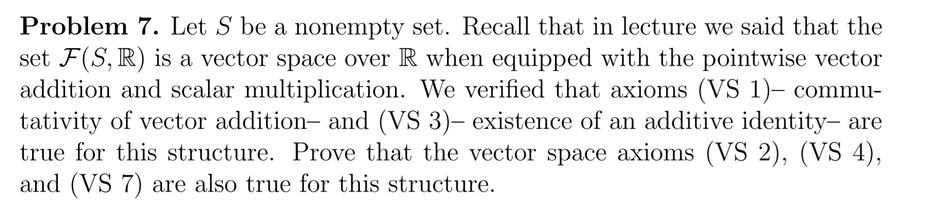 Solved Problem 7. Let S be a nonempty set. Recall that in | Chegg.com