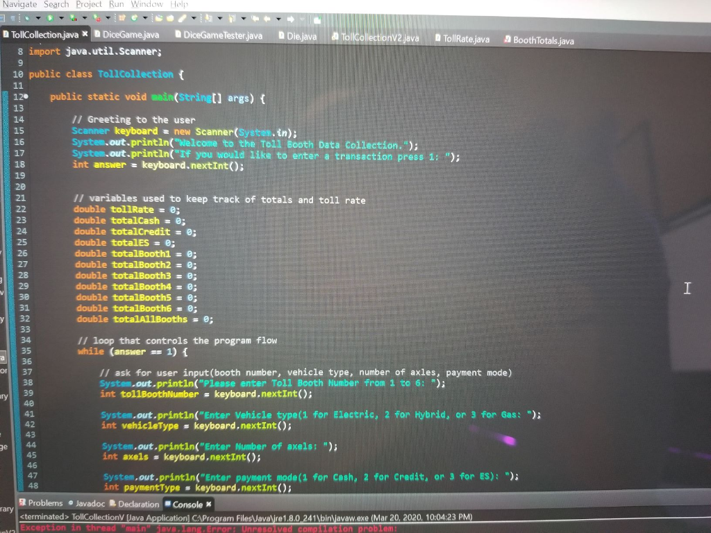 Solved Need help with my java assignment, it is a toll | Chegg.com