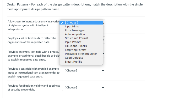 Solved Design Patterns - For each of the design pattern | Chegg.com