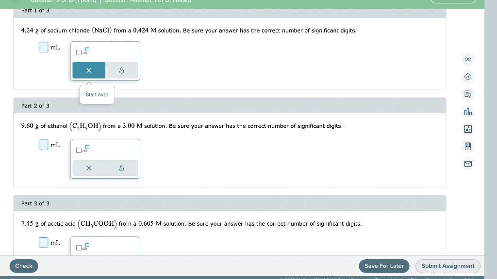 Solved Calculate the volume in mL of a solution required to | Chegg.com