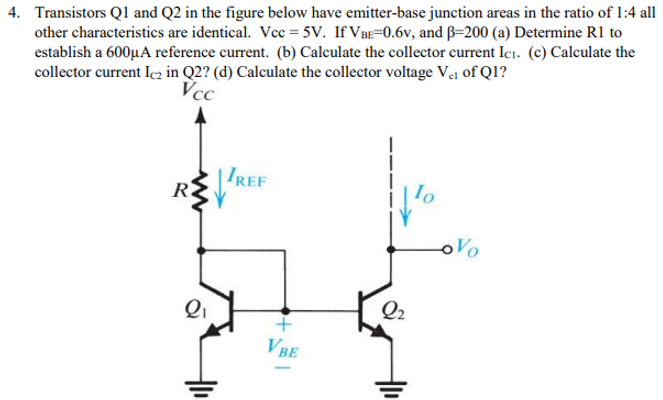 Solved Transistors Q1 ﻿and Q2 ﻿in the figure below have | Chegg.com