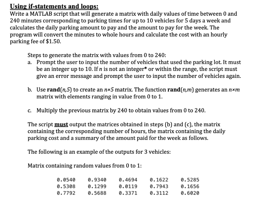 Solved Using If Statements And Loops Write A Matlab Script 6476