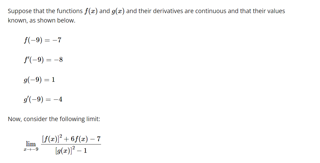 Solved Suppose that the functions f(x) and g(x) and their | Chegg.com