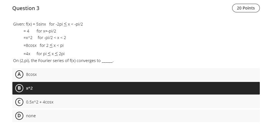 Solved Given: f(x)=5sinx for −2pi≤x