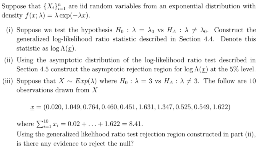 Solved Suppose that {X;}}-1 are iid random variables from an | Chegg.com