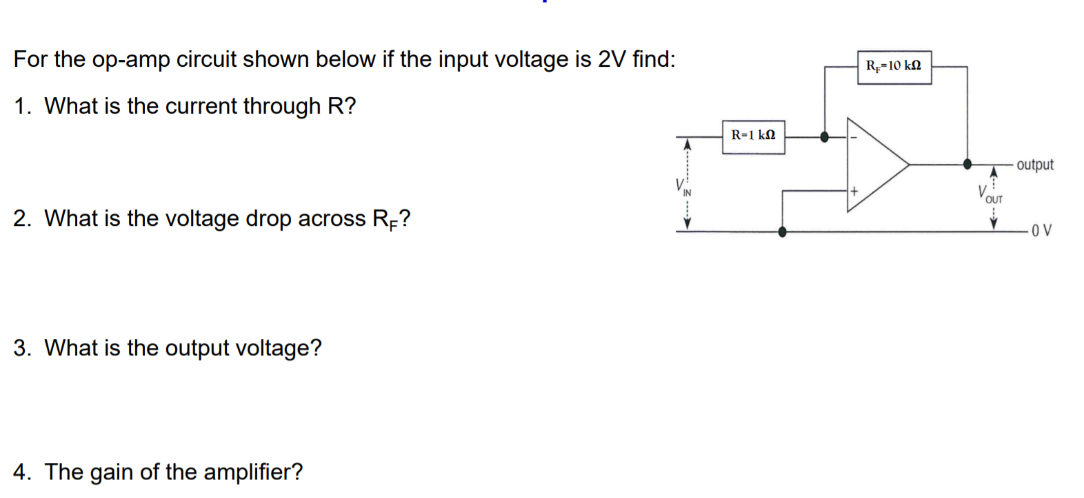 Solved For the op-amp circuit shown below if the input | Chegg.com