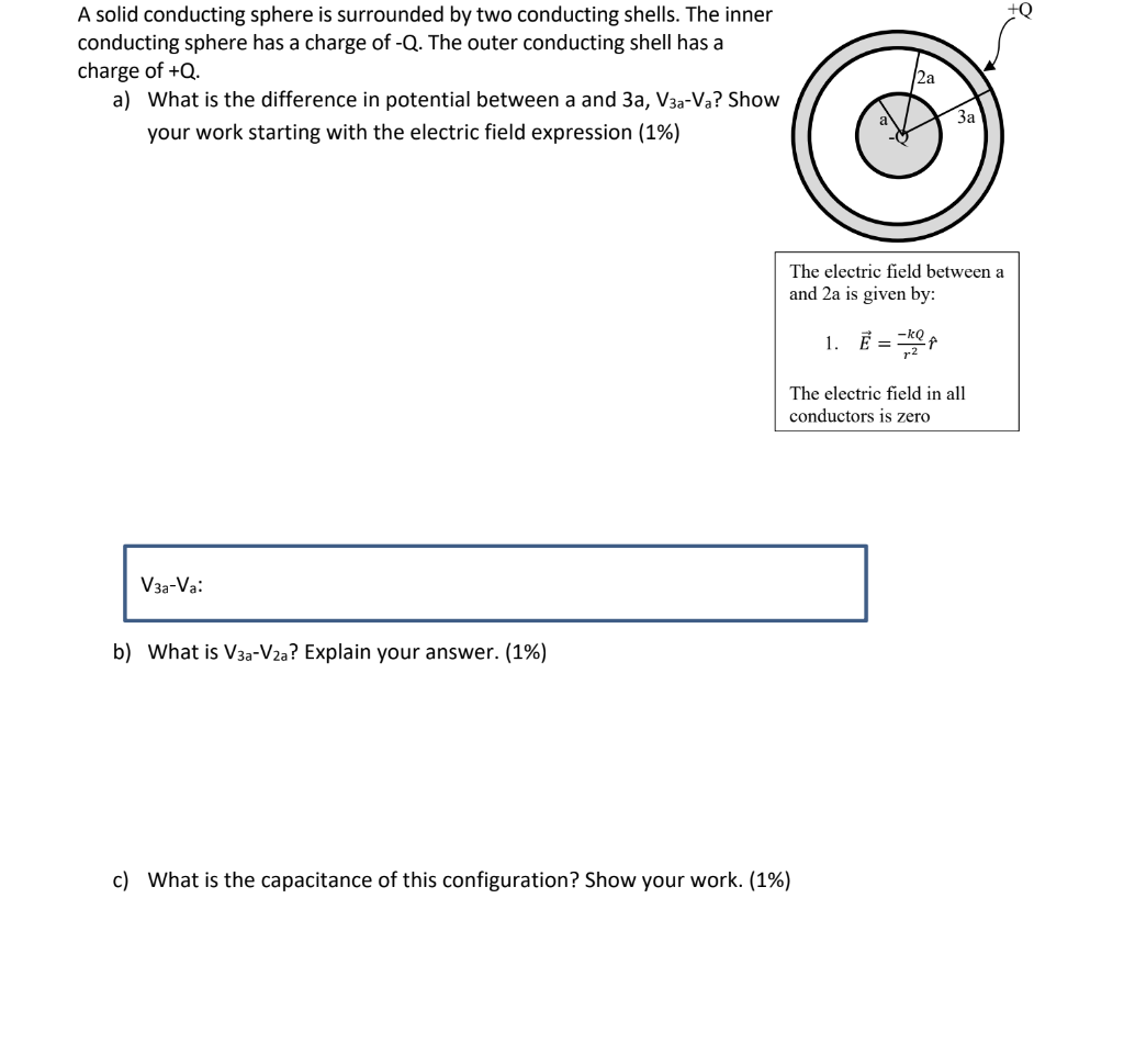 Solved A solid conducting sphere is surrounded by two | Chegg.com