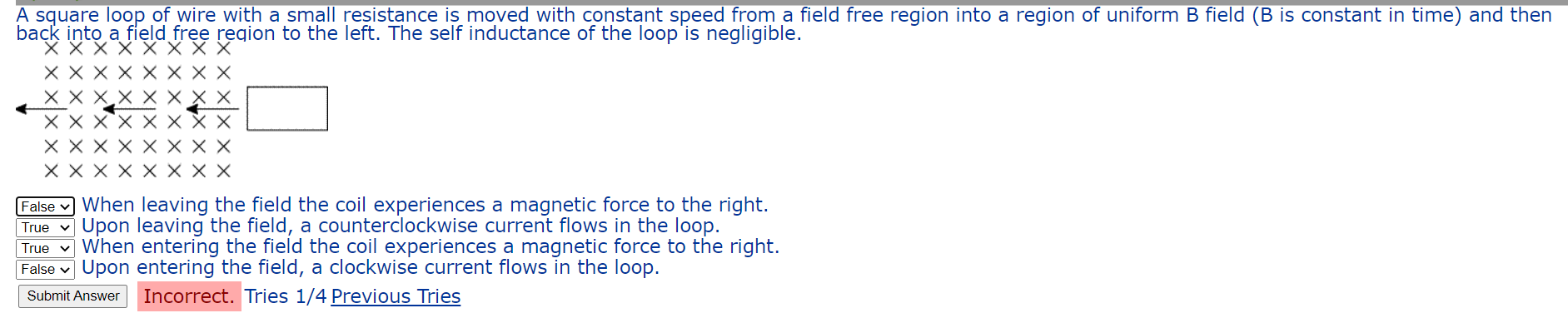 Solved A square loop of wire with a small resistance is | Chegg.com