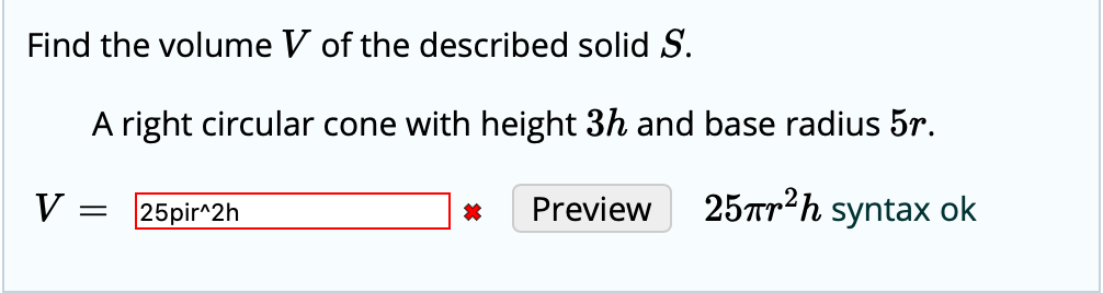 Solved Find the volume V of the described solid S. A right | Chegg.com