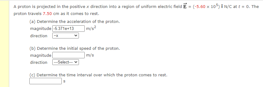 Solved A proton is projected in the positive x direction | Chegg.com