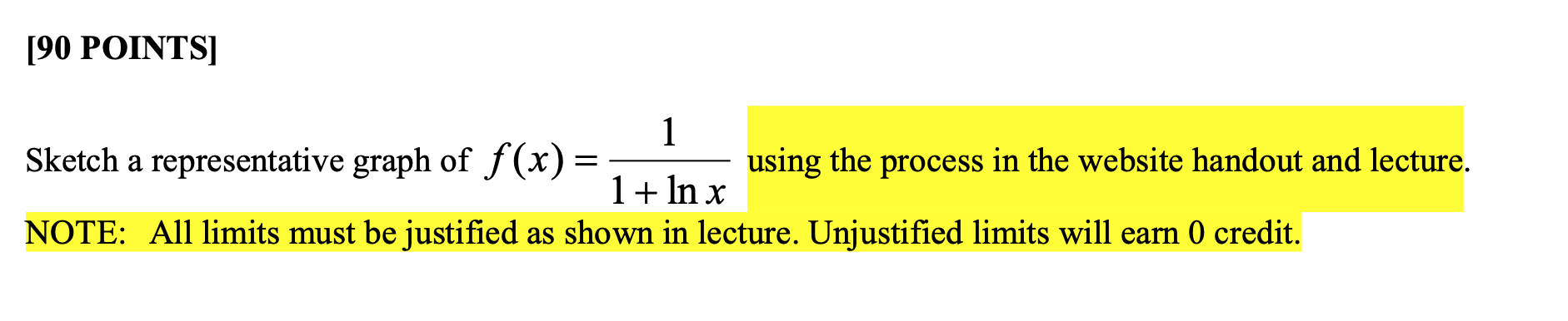 Solved [90 POINTS] 1 Sketch a representative graph of f(x): | Chegg.com