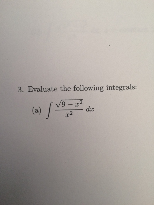 Solved Evaluate the following integrals: (a) integral | Chegg.com