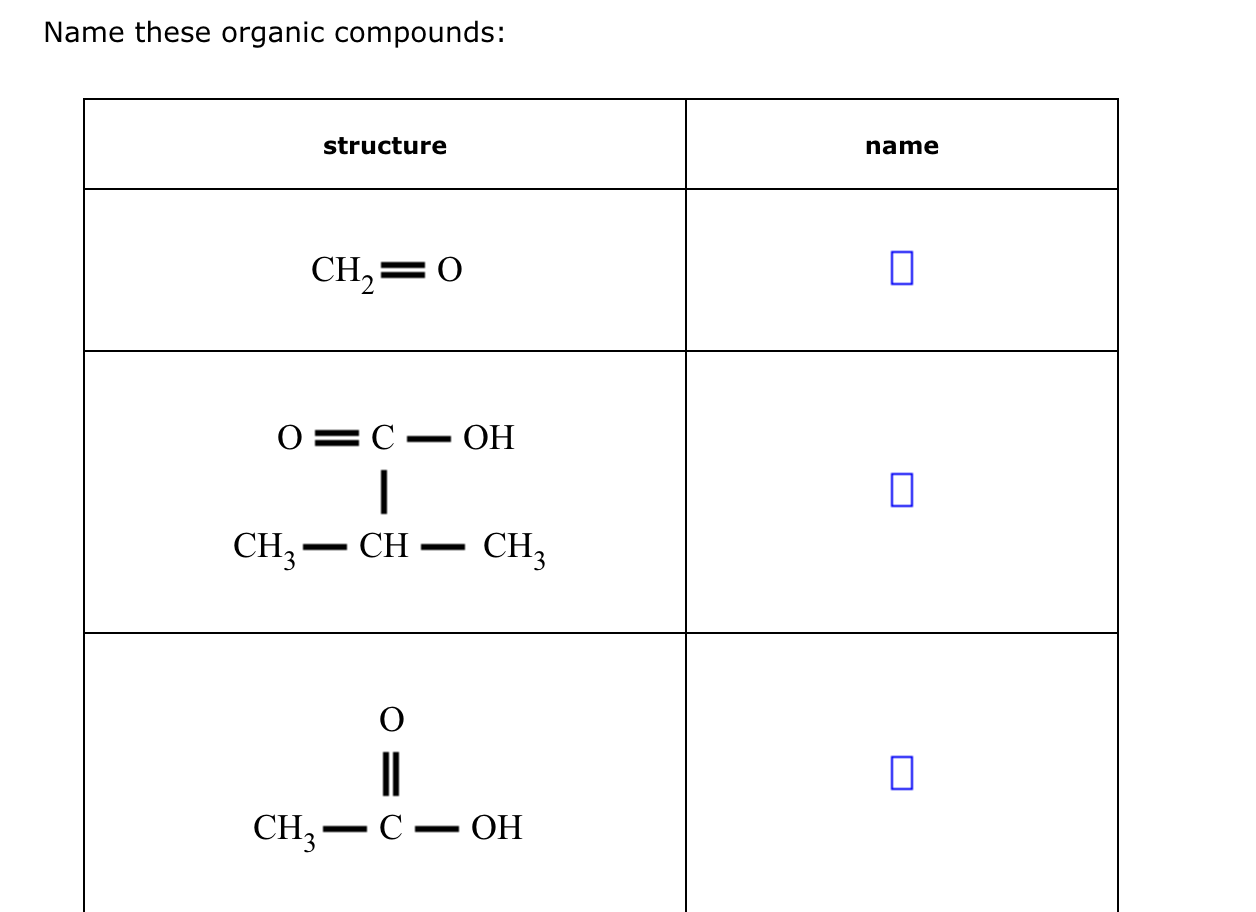 Solved Name these organic compounds: | Chegg.com