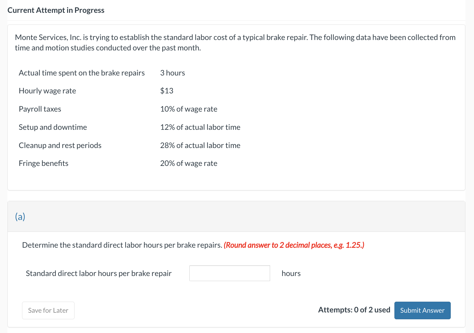 Solved Current Attempt in Progress Monte Services, Inc. is | Chegg.com