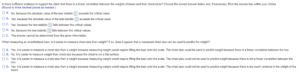 Solved Fifty-four wild bears were anesthetized, and then | Chegg.com