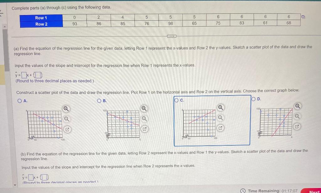Solved Complete parts (a) through (c) using the following | Chegg.com