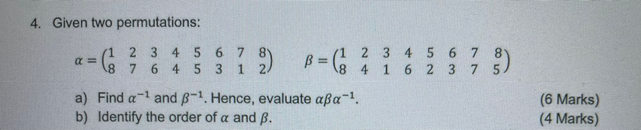 Solved 4. Given two permutations: | Chegg.com