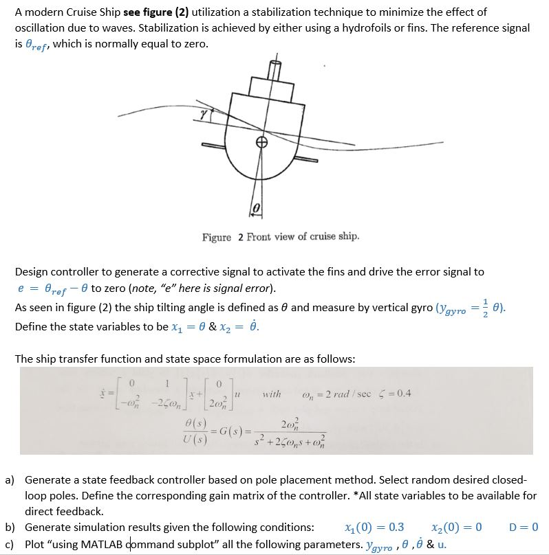 A modern Cruise Ship see figure (2) utilization a | Chegg.com