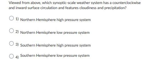 Solved Viewed from above, which synoptic-scale weather | Chegg.com