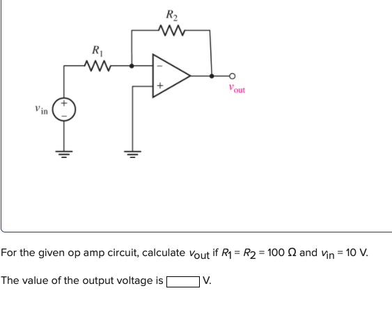 Solved For the given op amp circuit, calculate vout if | Chegg.com