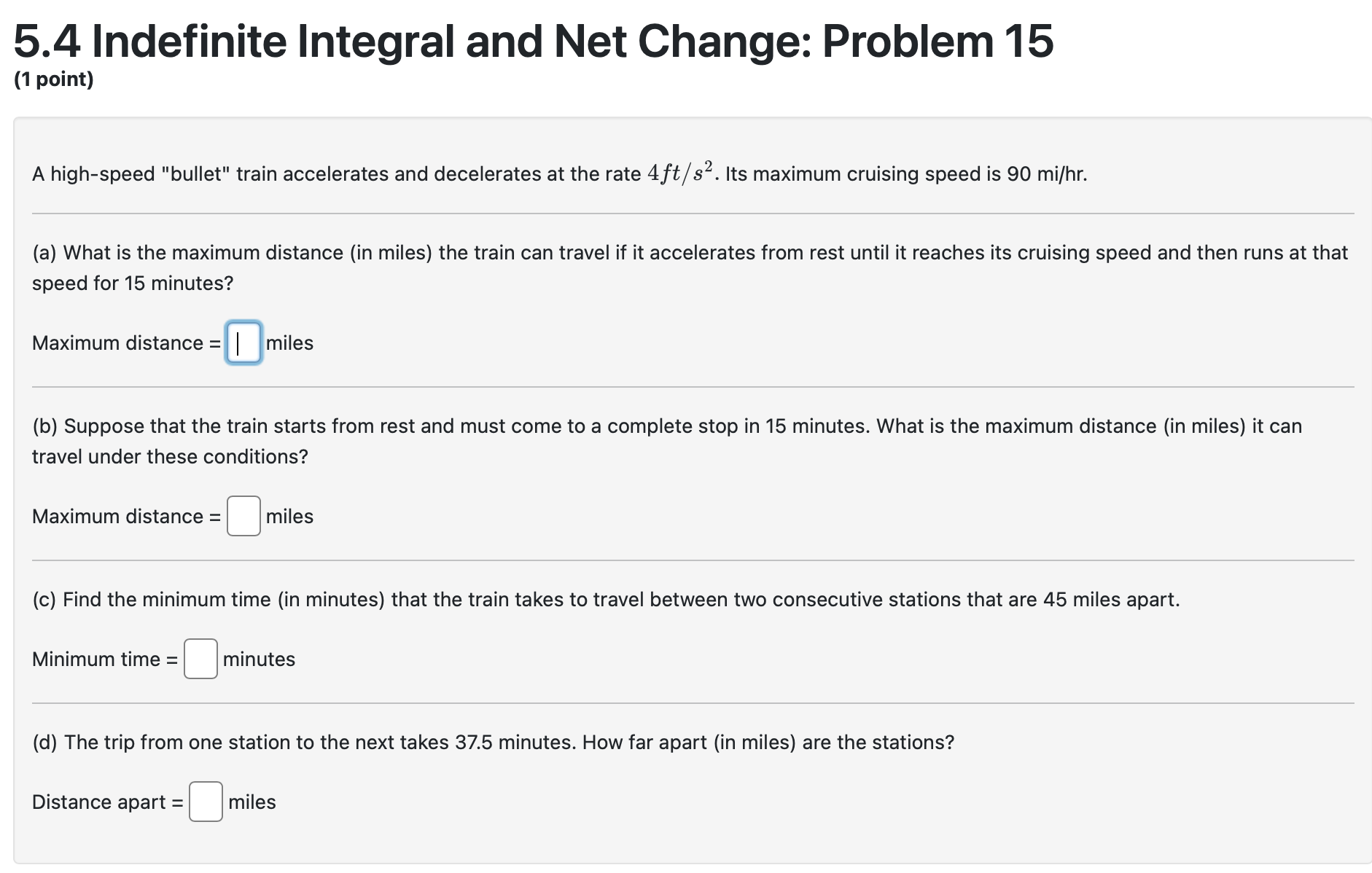 Solved 5.4 Indefinite Integral and Net Change: Problem 15 (1 | Chegg.com