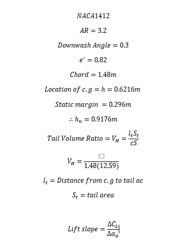 PLEASE FIND THE TAIL VOLUME RATIO AND SIZE OF | Chegg.com