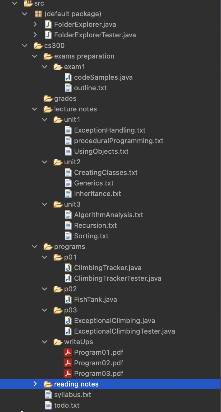 Solved I need help with File Explorer class. I put notes in | Chegg.com