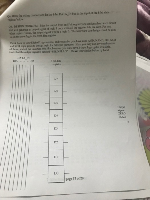 Solved Q4. Draw the wiring connections for the 8-bit DATA IN | Chegg.com